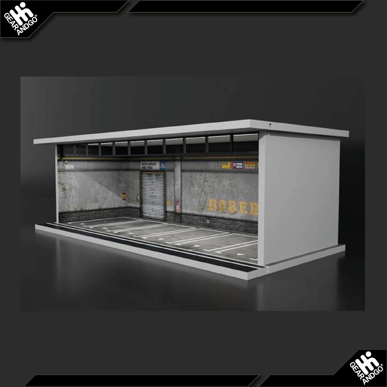 BLACK BOX DIORAMA - PARKING GARAGE *PARKING LOT WITH LIGHT* – GearAndGo